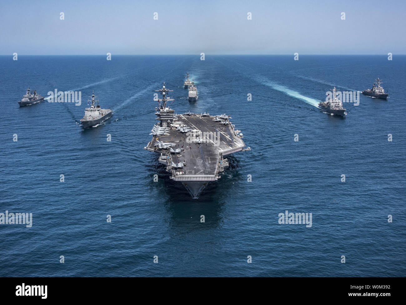 The Republic of Korea destroyers Sejong the Great (DDG 991) and Yang ...
