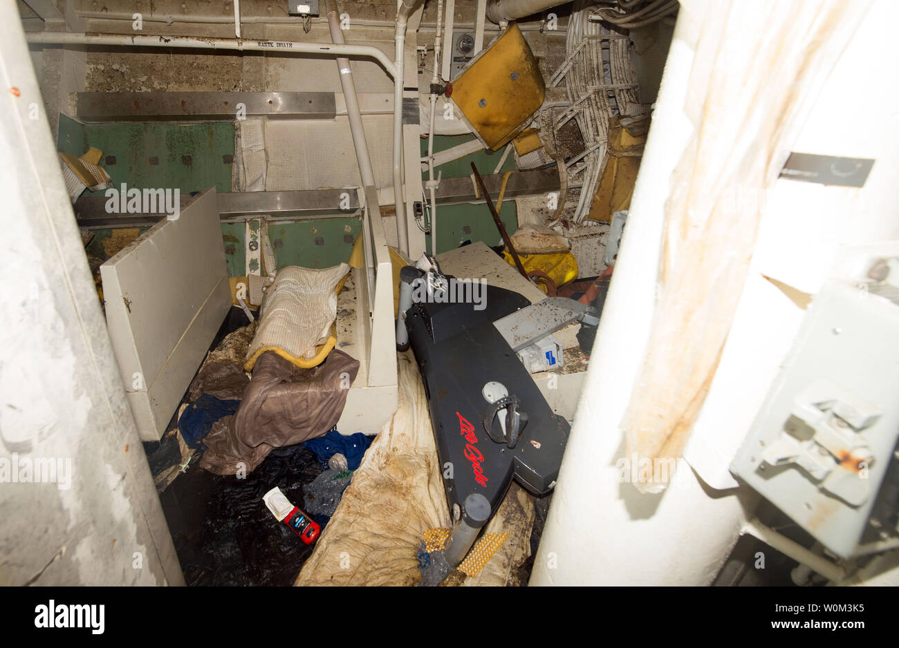 The Arleigh Burke-class guided-missile destroyer USS Fitzgerald (DDG 62 ...