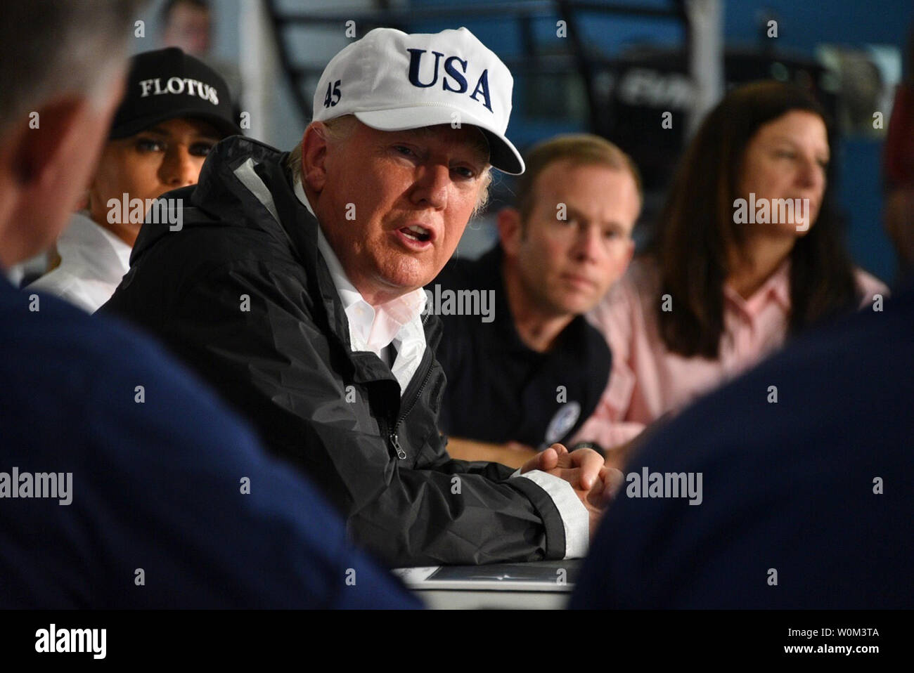President Donald Trump is briefed by Coast Guard Atlantic Area ...