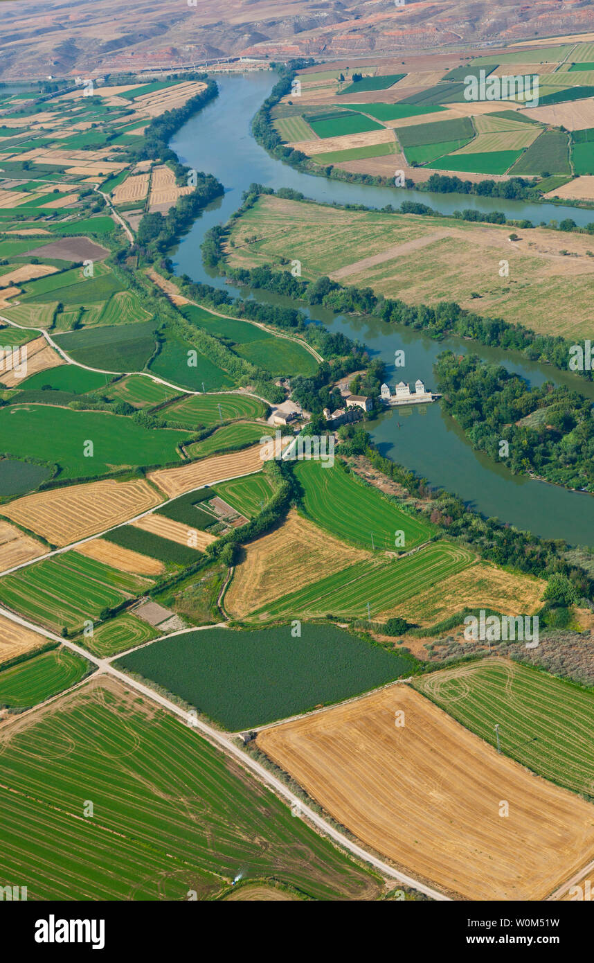 Ebro river. Old Flour Factory. Gelsa Village. Zaragoza Province, Aragon ...