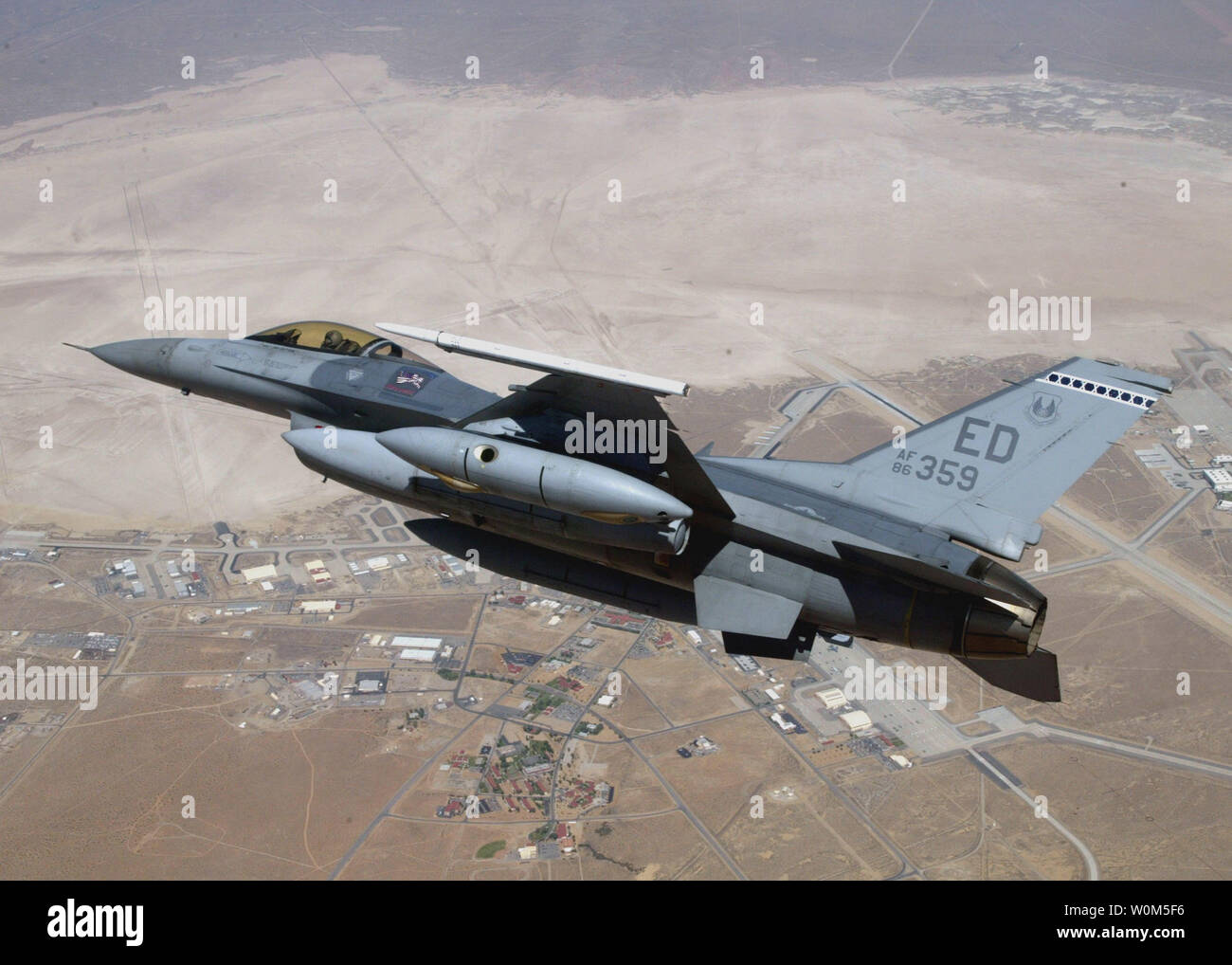 An F-16 from the 445th Flight Test Squadron at Edwards Air Force Base ...