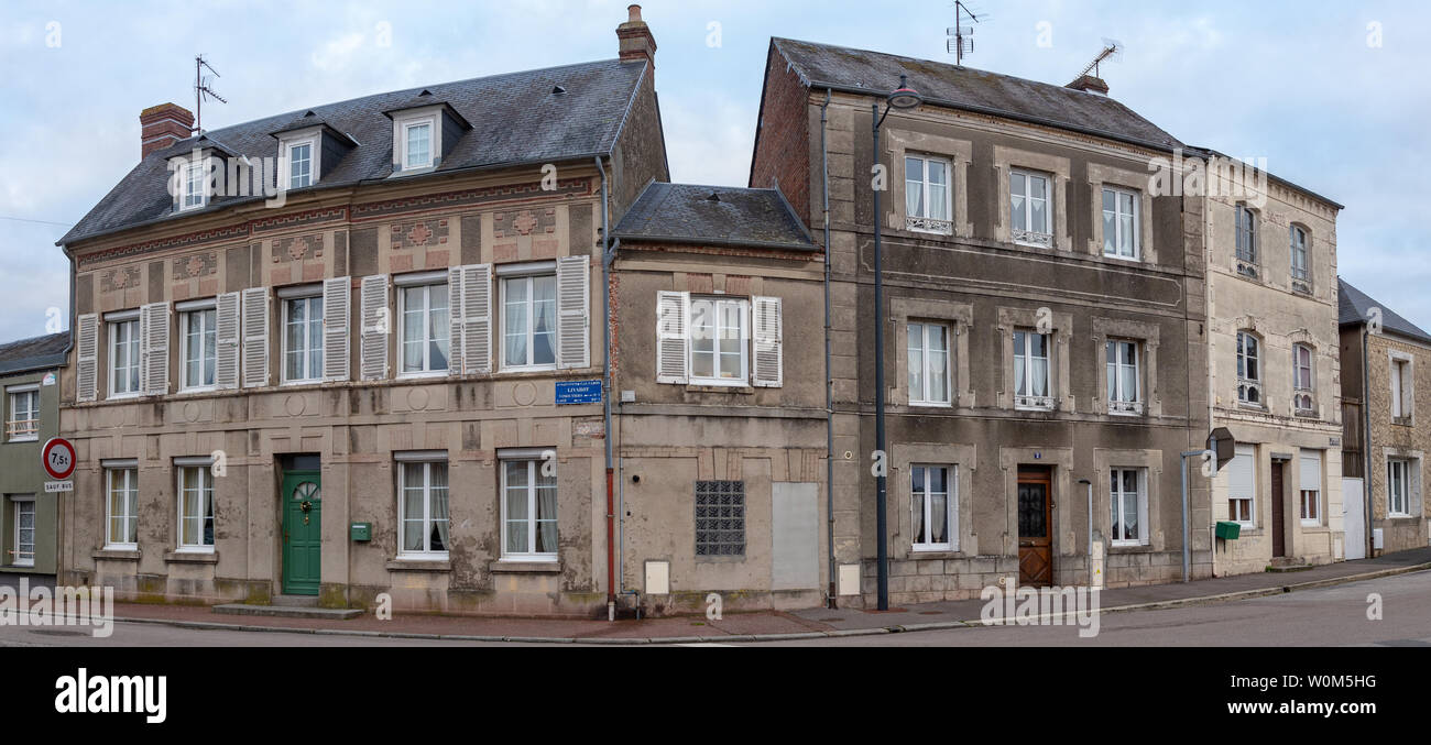 Livarot, France - January 2, 2019: typical buildings and streets of ...