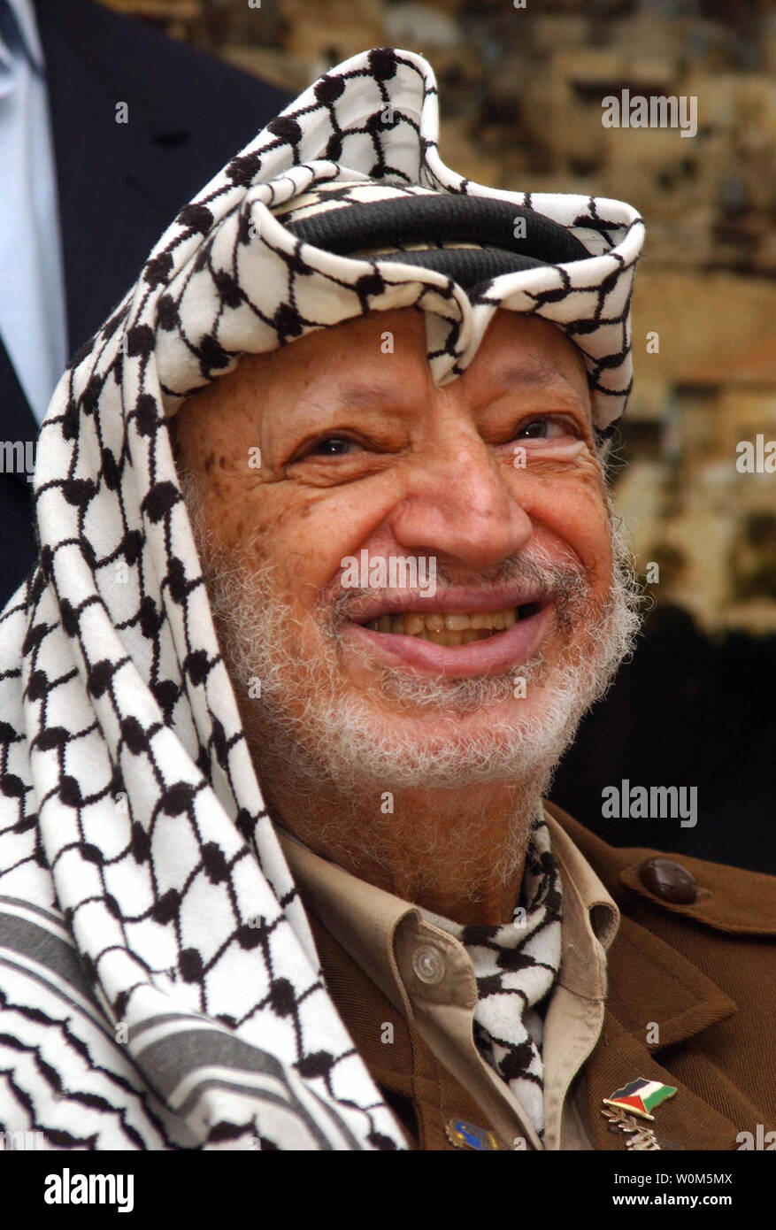 Palestinian leader Yasser Arafat smiles during rally of solidarity for ...