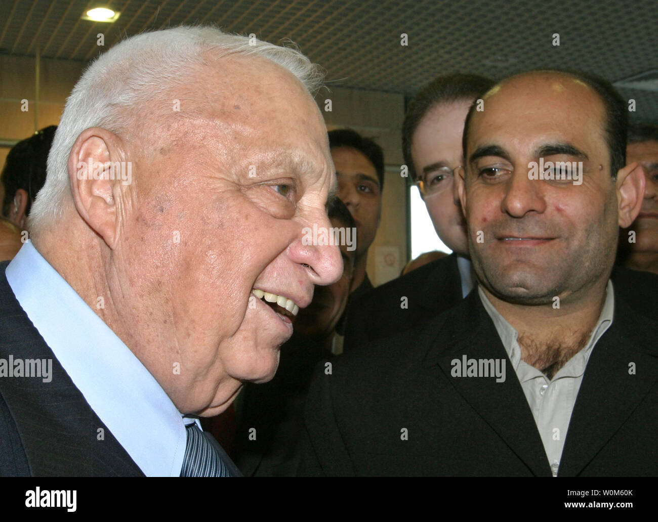 Israeli Arab Azzam Azzam meets with Israeli Prime Minister Ariel Sharon ...