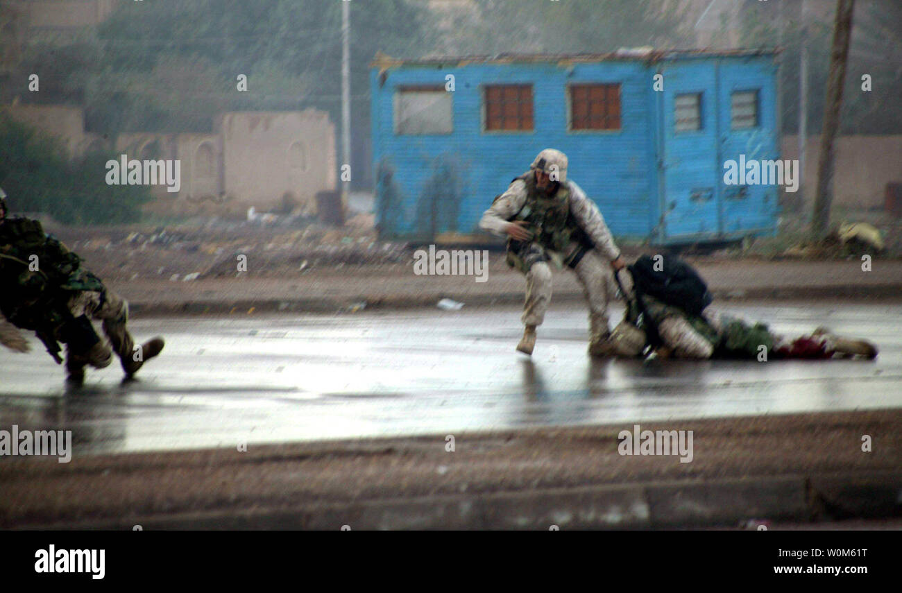 Gunnery Sgt. Ryan P. Shane (L), Company B, 1st Battalion 8th Marine ...