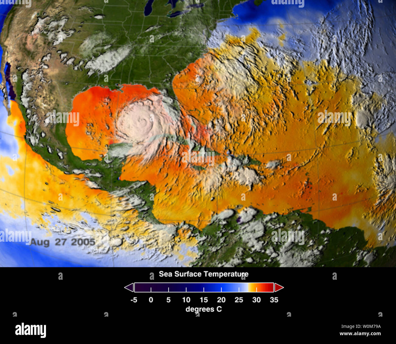 This NASA image shows a 3-day average of sea surface temperatures in ...