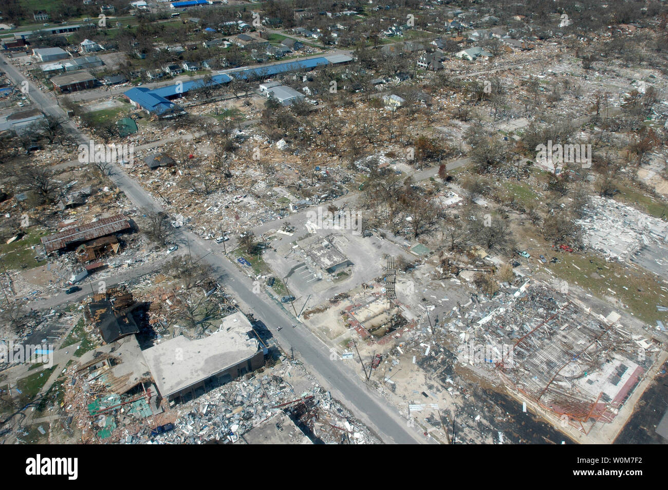 Gulfport, MS lies in ruins on September 6, 2005. Hurricane Katrina ...