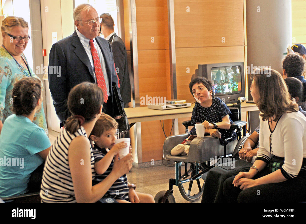 William R. Timken, Unites States Ambassador to Germany, speaks with ...