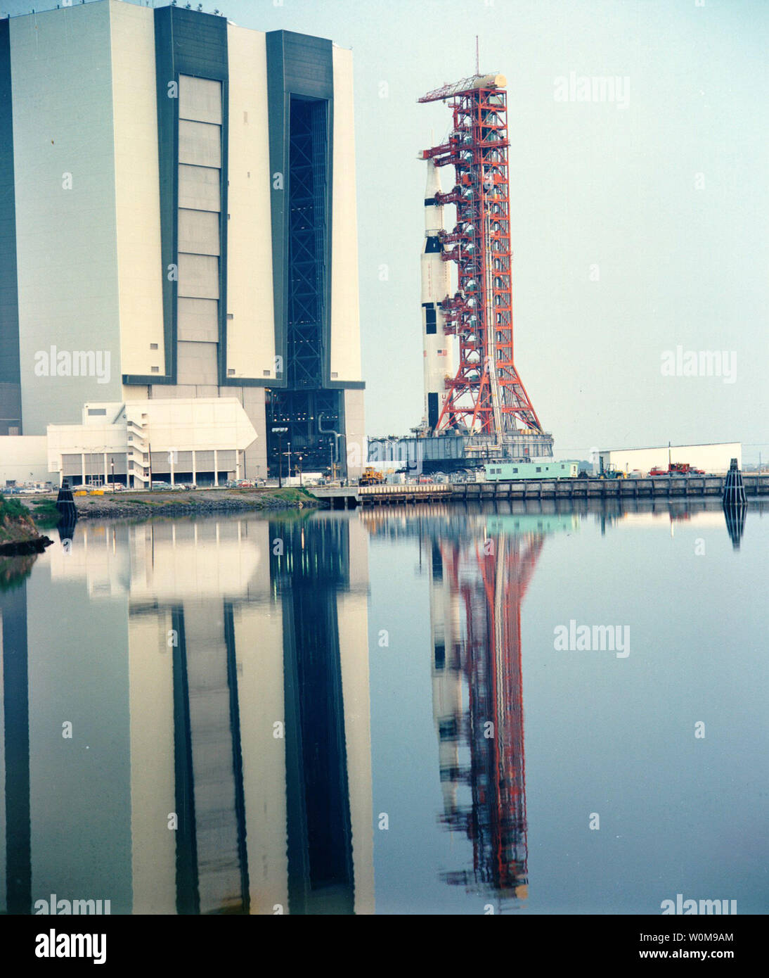 The Apollo 15 Saturn V on Pad 39A following rollout on May 11, 1971 ...