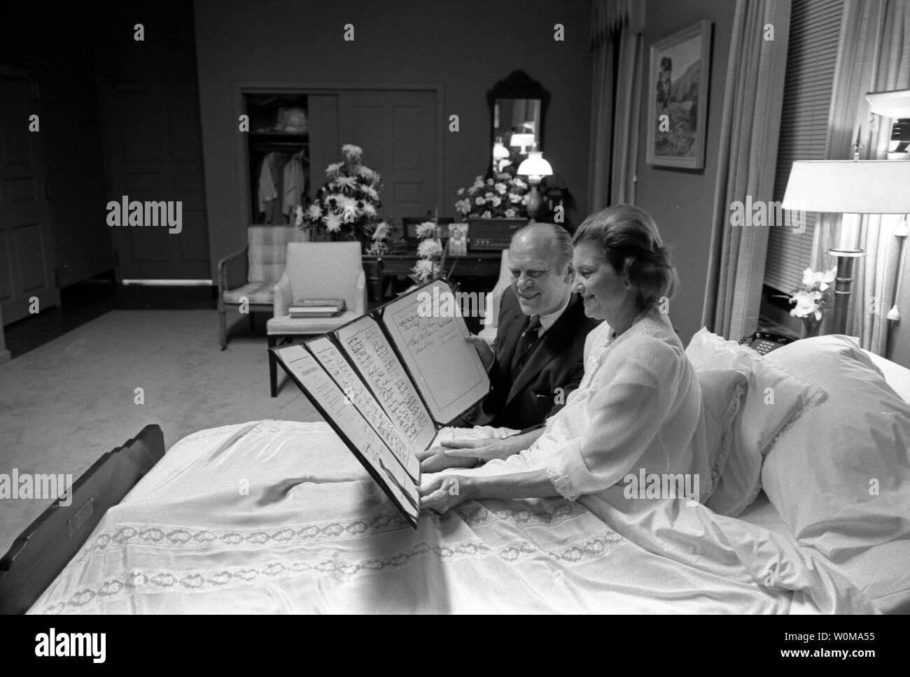 President Gerald Ford, shown in a October 2, 1974 file photo with wife ...