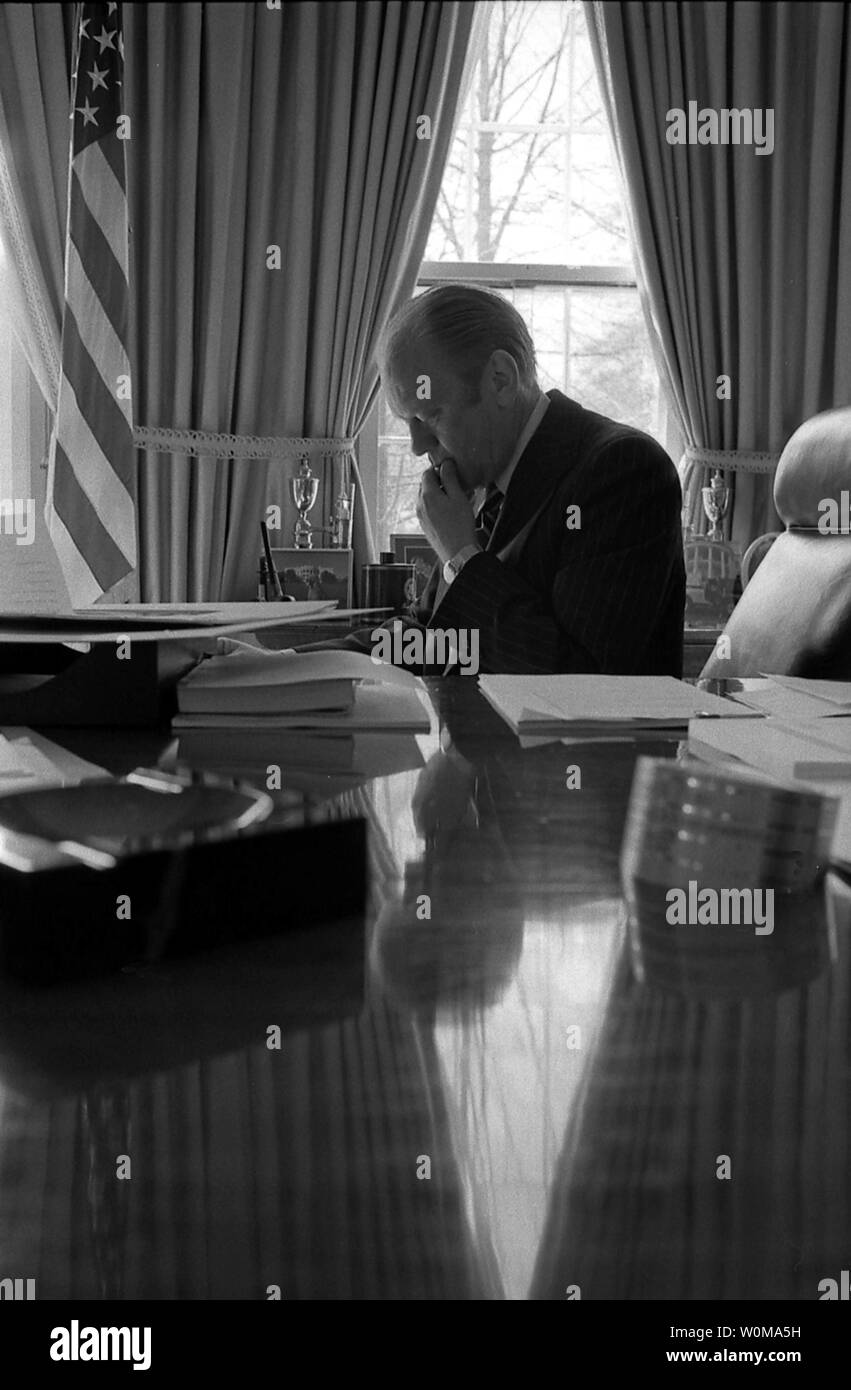 President Gerald Ford (R), shown in a March 25, 1975 file photo in the ...