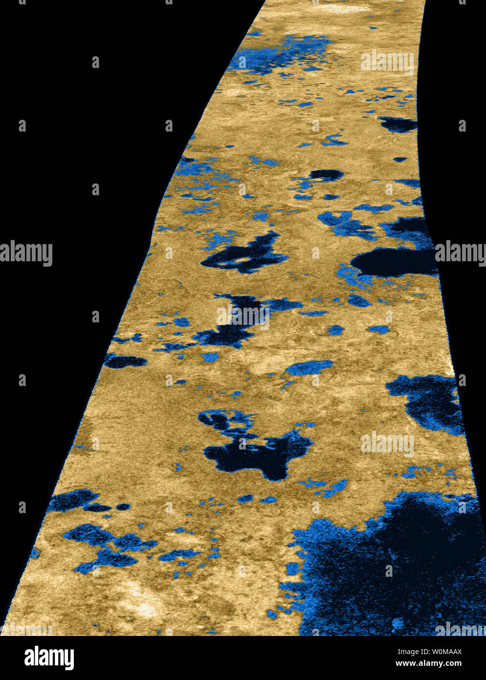This false-color radar image, taken on July 22, 2006 by a Cassini ...