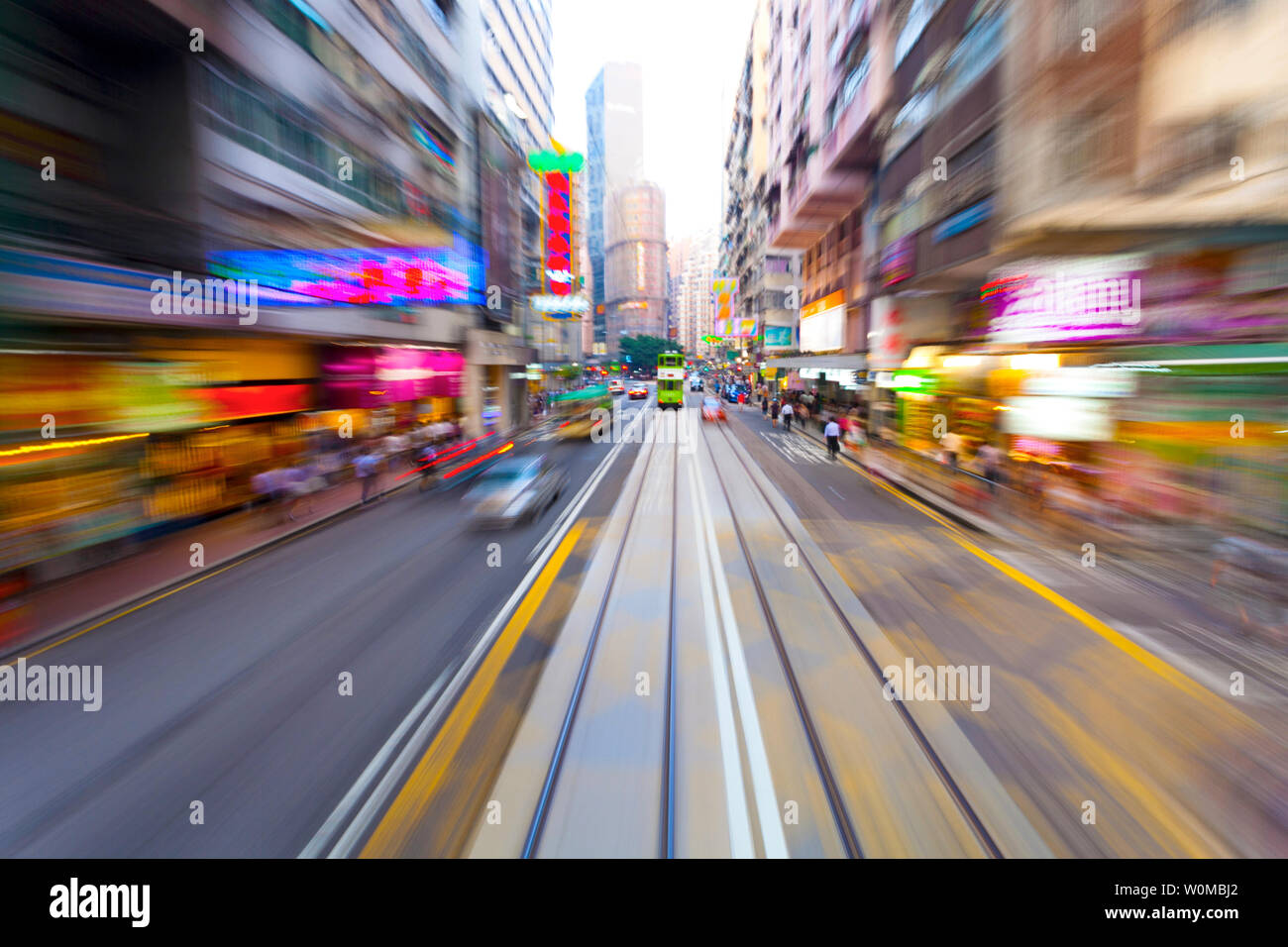 traffic blur motions in modern city hong kong street Stock Photo - Alamy