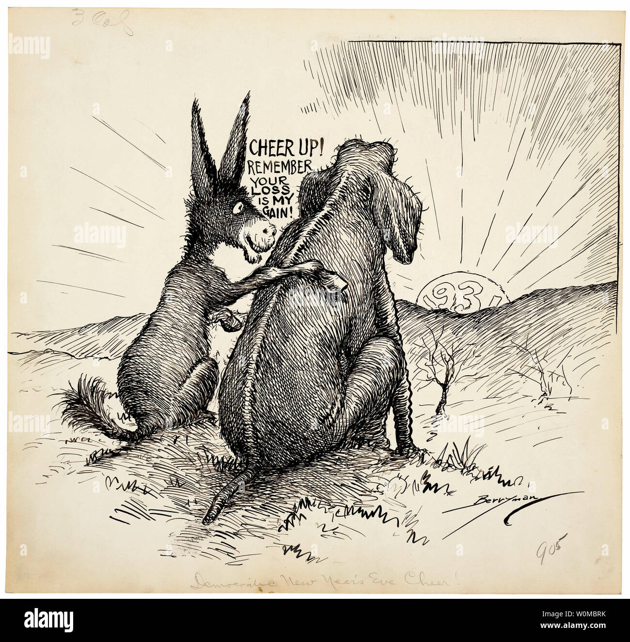 Political cartoonist Clifford K. Berryman's illustration "Democratic ...