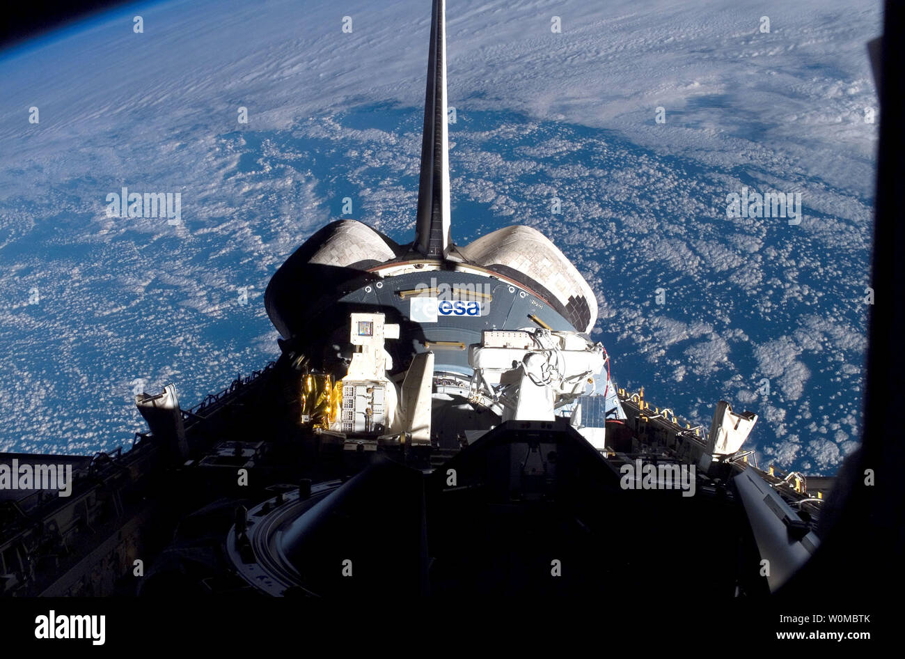 This NASA photo taken by an Astronaut aboard the Space Shuttle Atlantis ...