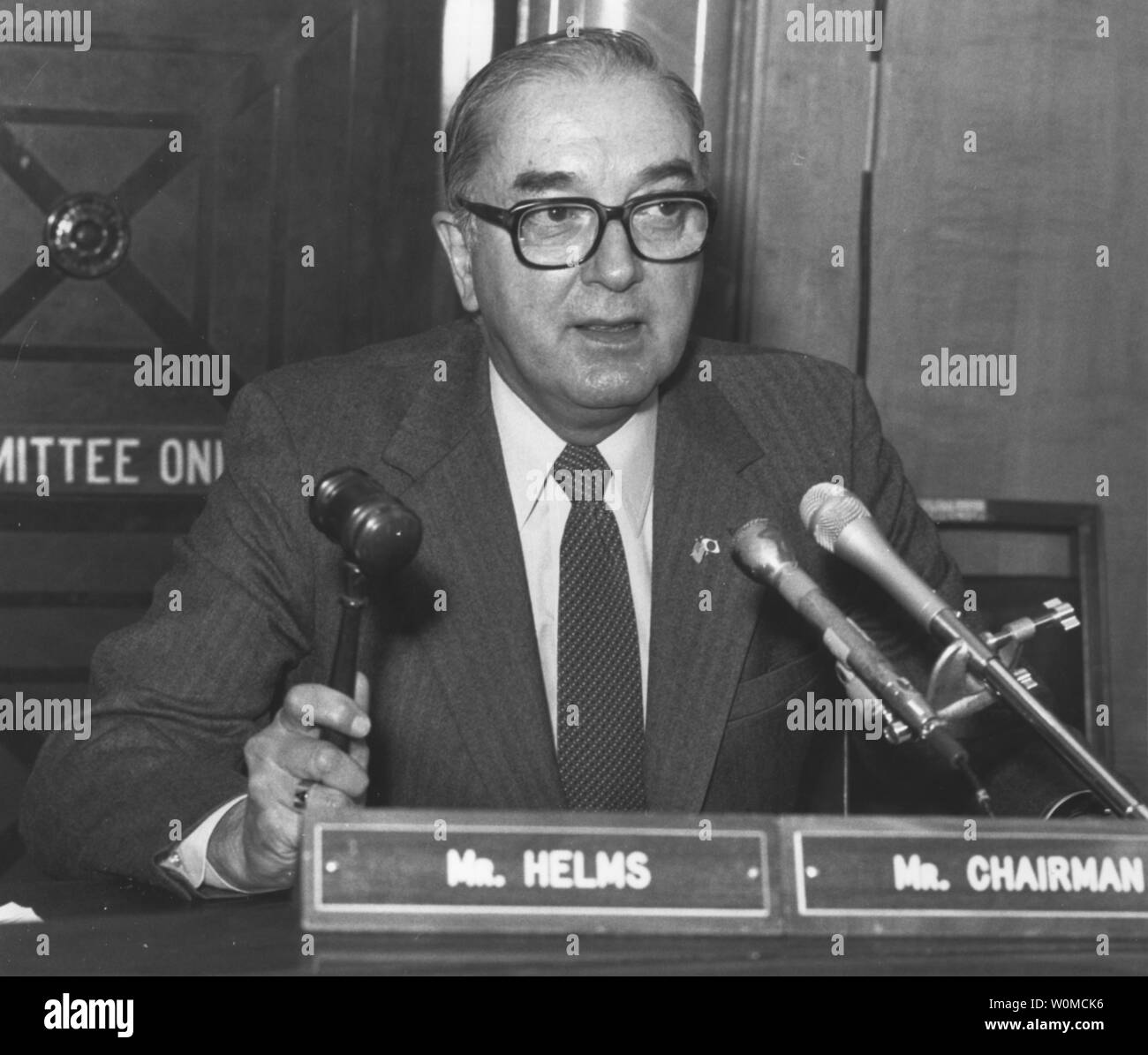 Sen. Jesse Helms, R-NC, pictured in a August 21, 1981 file photo at a ...