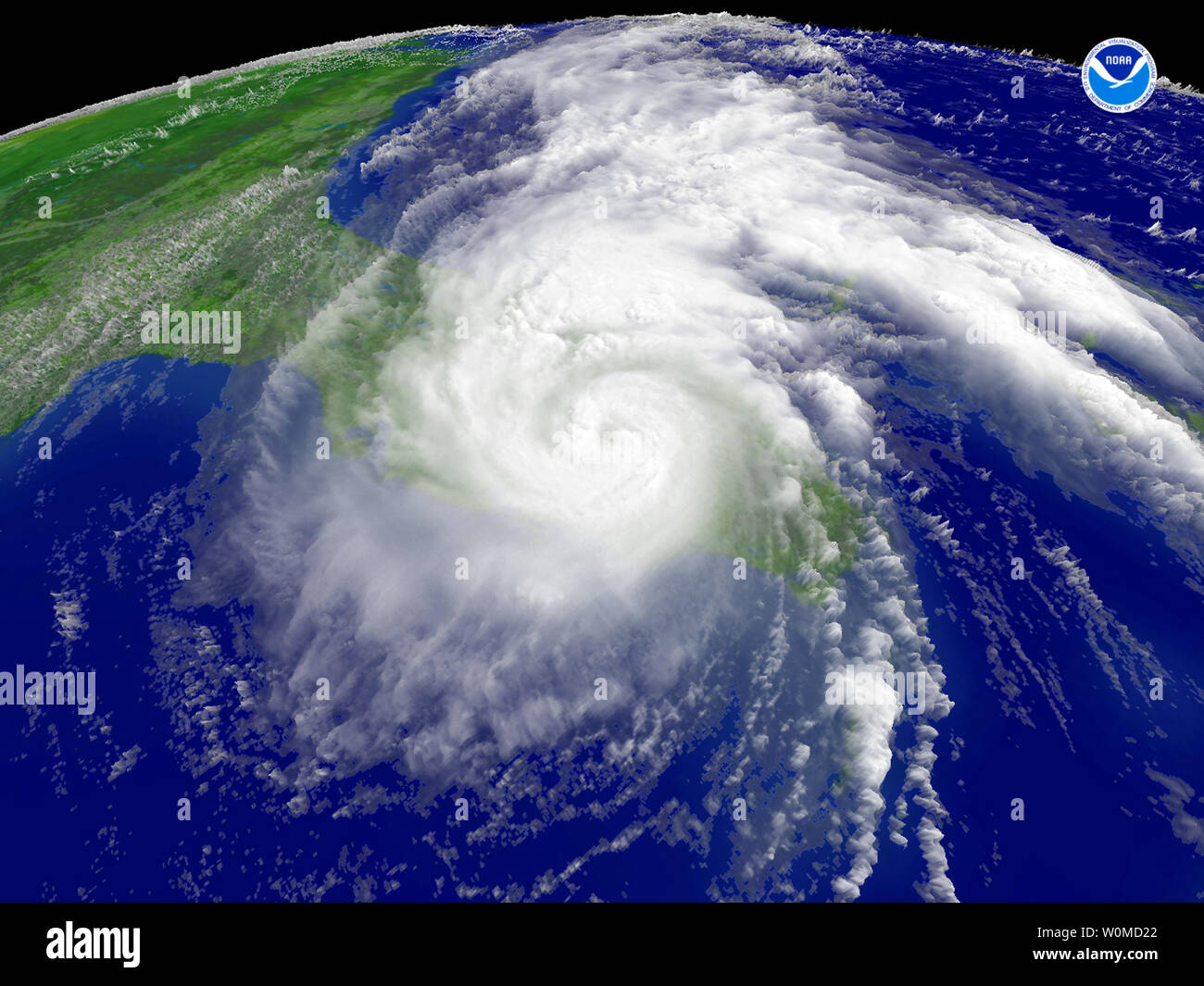 This August 18, 2008 NOAA satelite photo show Tropical Storm Fay as it ...