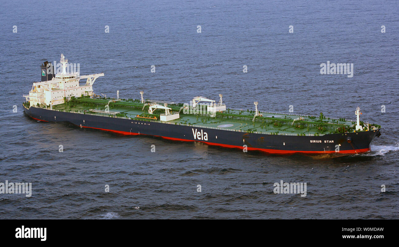 The Liberian-flagged oil tanker MV Sirius Star is seen at anchor in the ...