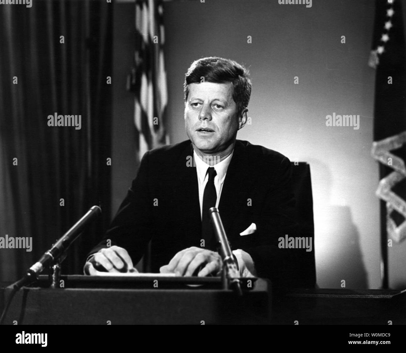 President John F. Kennedy delivers a radio and television address on ...