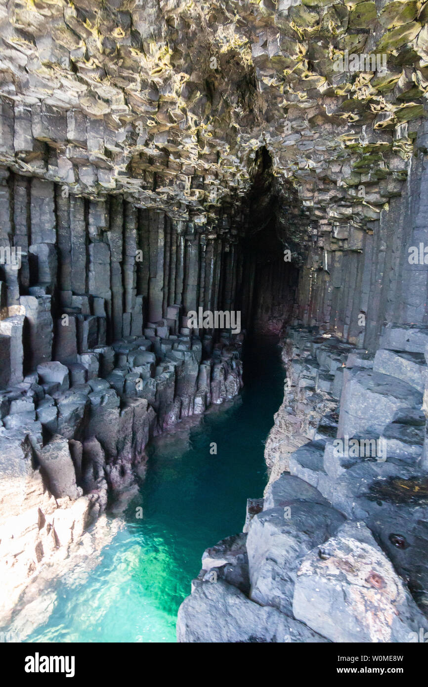 Inside of Fingals cave on Staffa in Scotland Stock Photo - Alamy