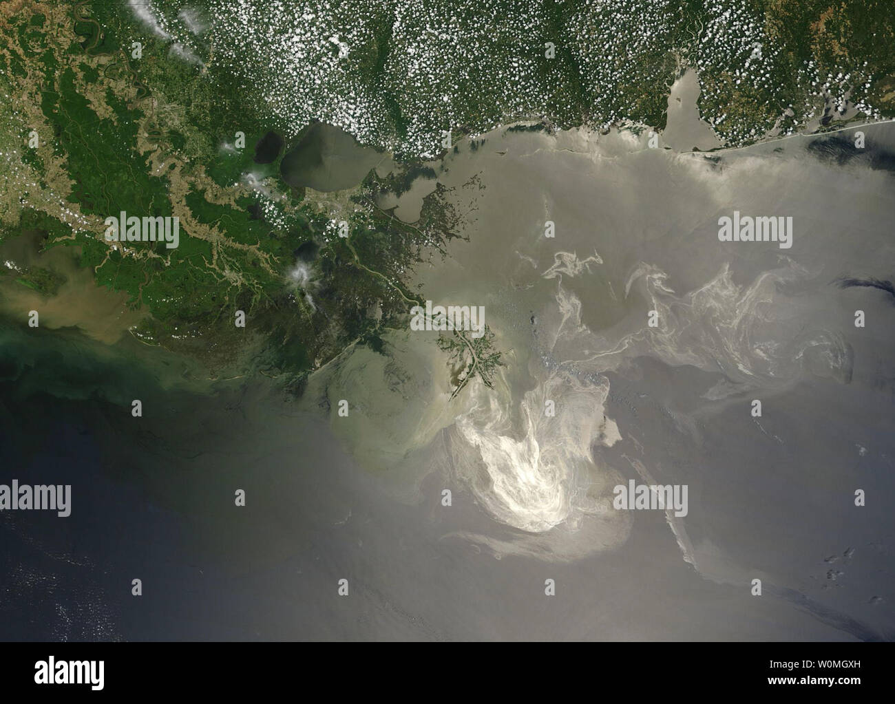 A NASA satellite image taken on May 24, 2010 shows the oil slick from ...