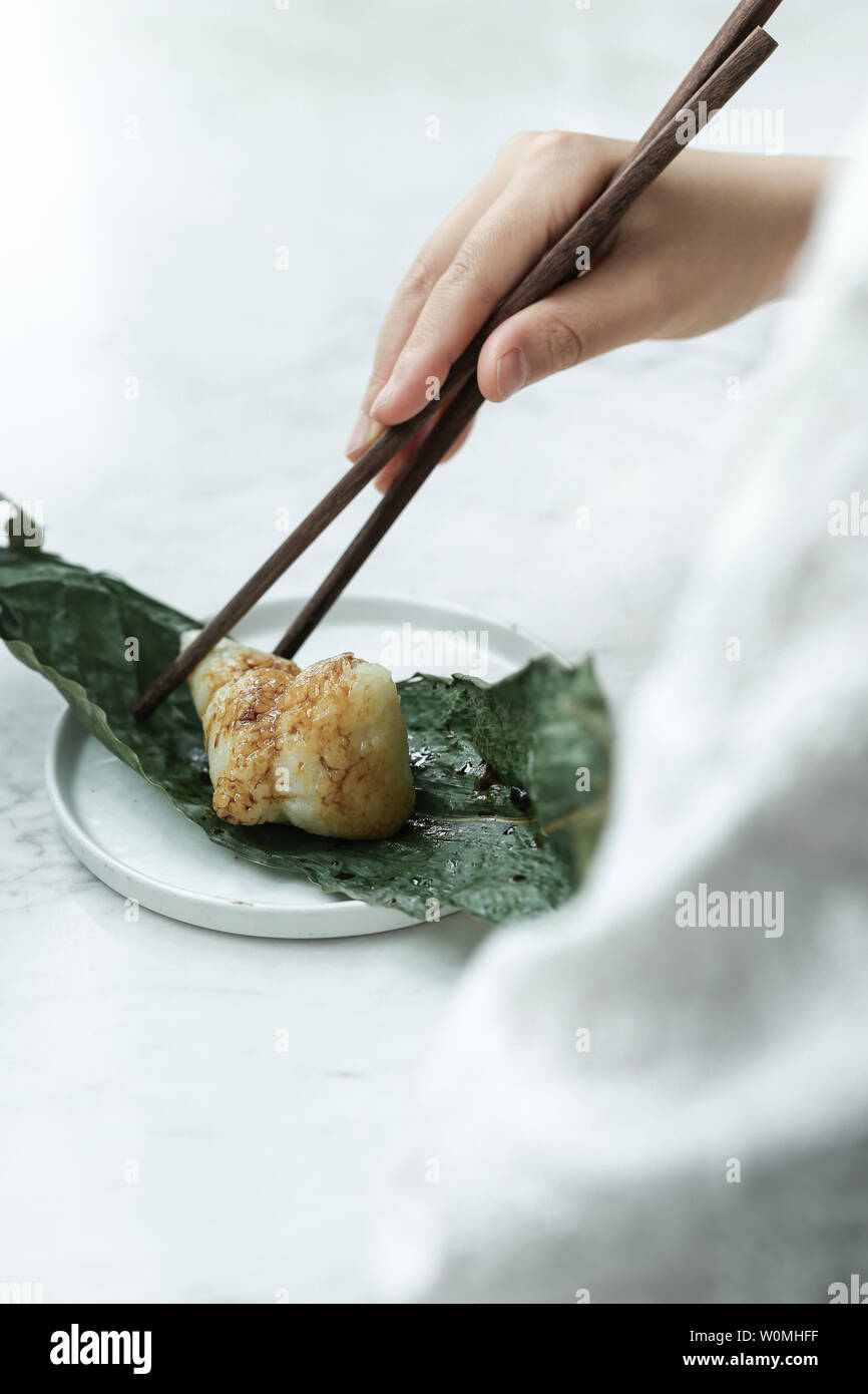 Handmade white rice dumplings with brown sugar sugar water Stock Photo ...
