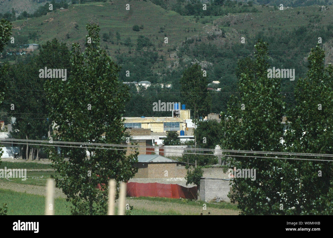 The compound where al -Qaida chief Osama bin Laden was hiding is shown ...