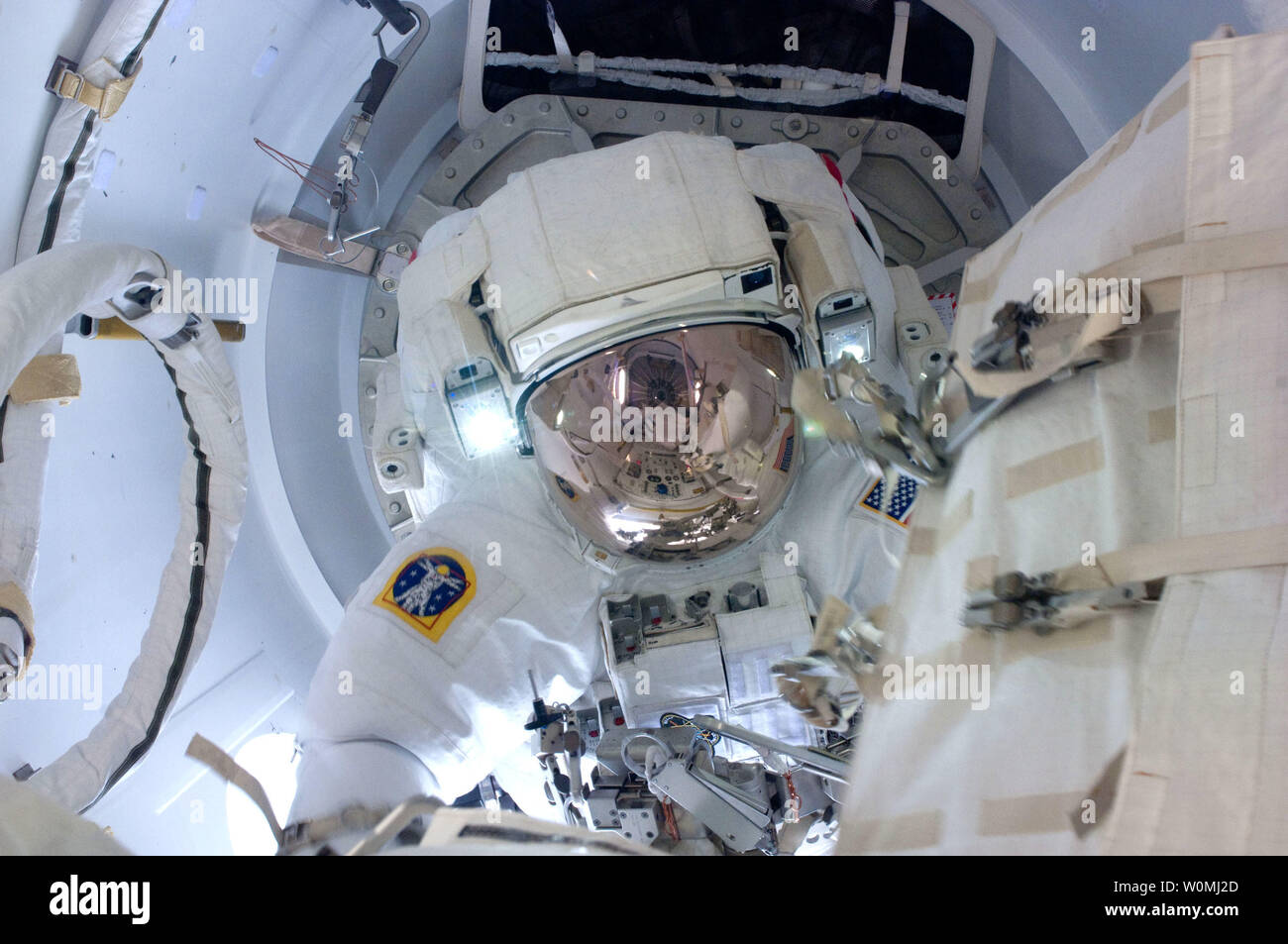 This NASA image taken on May 20, 2011 shows Astronaut Greg Chamitoff ...