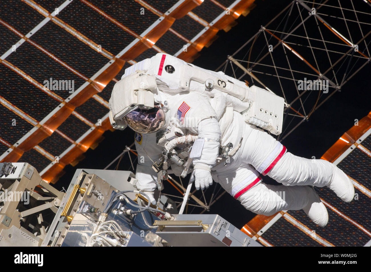 This NASA image taken on May 20, 2011 shows Astronaut Andrew Feustel ...