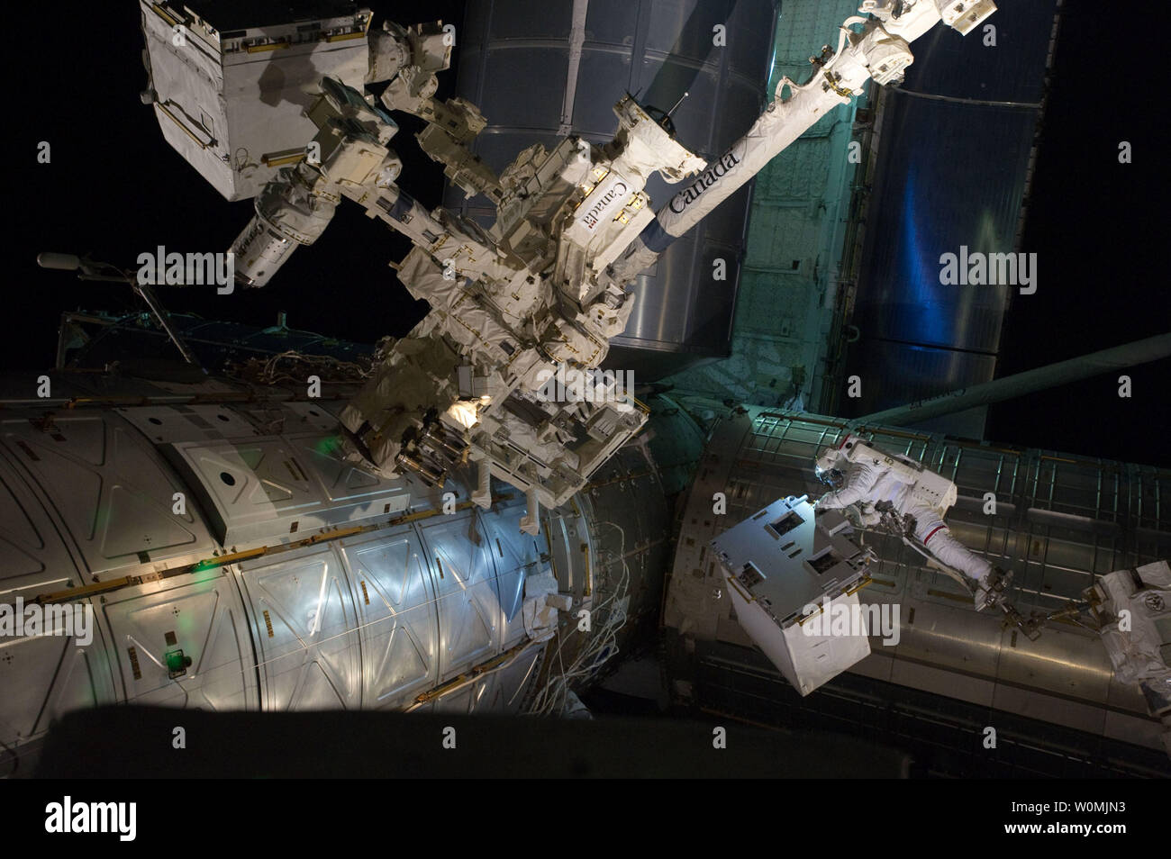 This NASA image taken on July 12, 2011 shows astronaut Mike Fossum ...