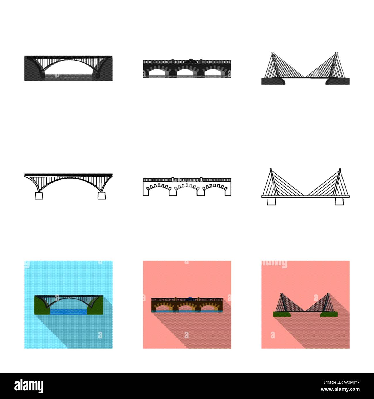 Isolated object of connection and design symbol. Set of connection and side stock symbol for web ...