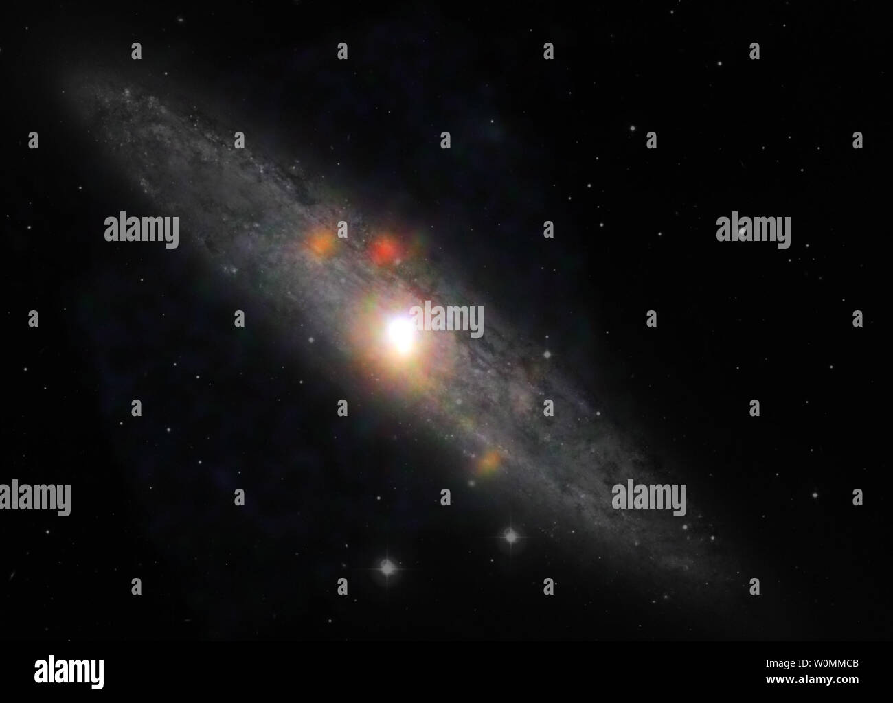 The Sculptor galaxy is seen in a new light, in this composite image ...