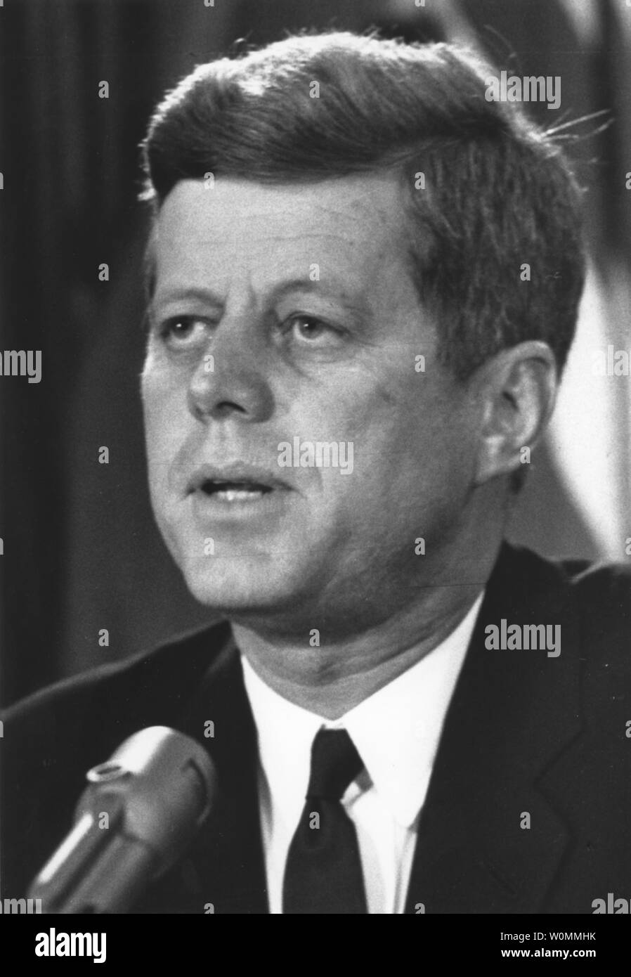 President John F. Kennedy talks to the nation over radio and TV on ...