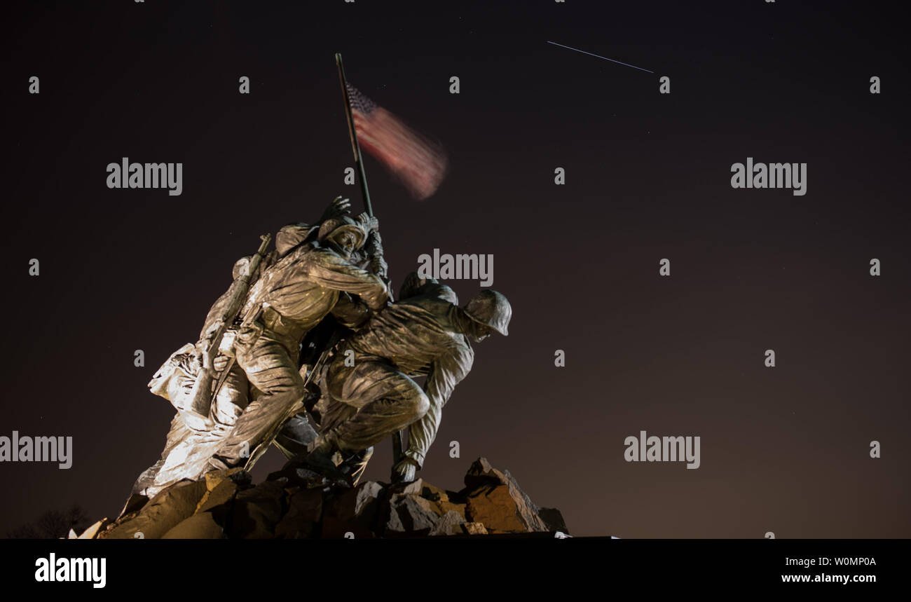 The International Space Station is seen in this eleven-second exposure ...