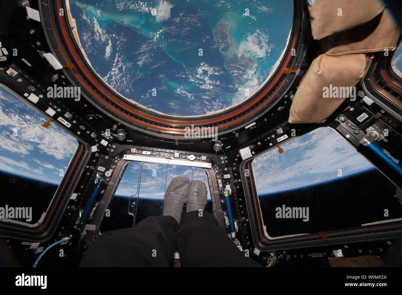 Glass bottom boat over the Bahamas. NASA Astronaut Scott Kelly takes ...