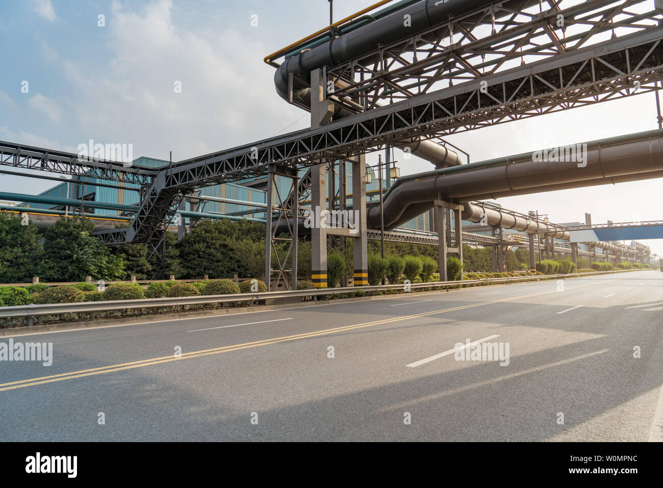 Factory buildings and roads Stock Photo - Alamy