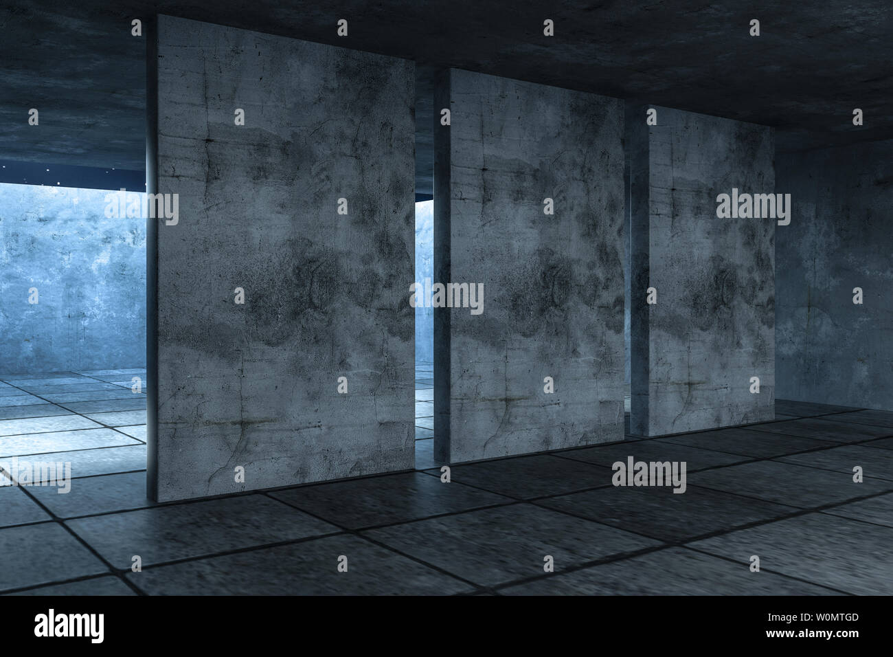 Three Dimensional Rendering Ancient And Mysterious Underground Room At