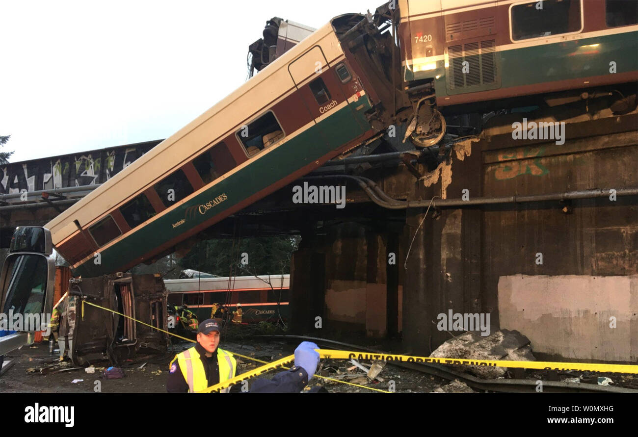 Amtrak train derailment dupont hi-res stock photography and images - Alamy
