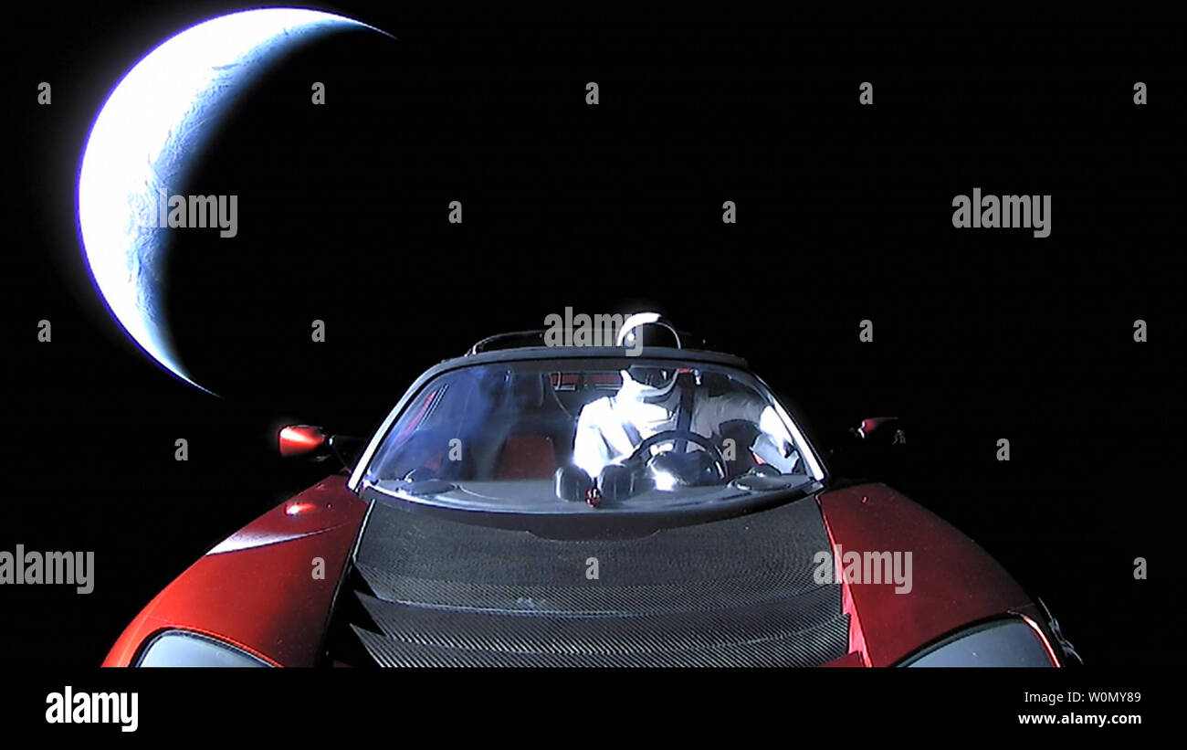 Starman is pictured in the driver's seat of SpaceX CEO Elon Musk's ...