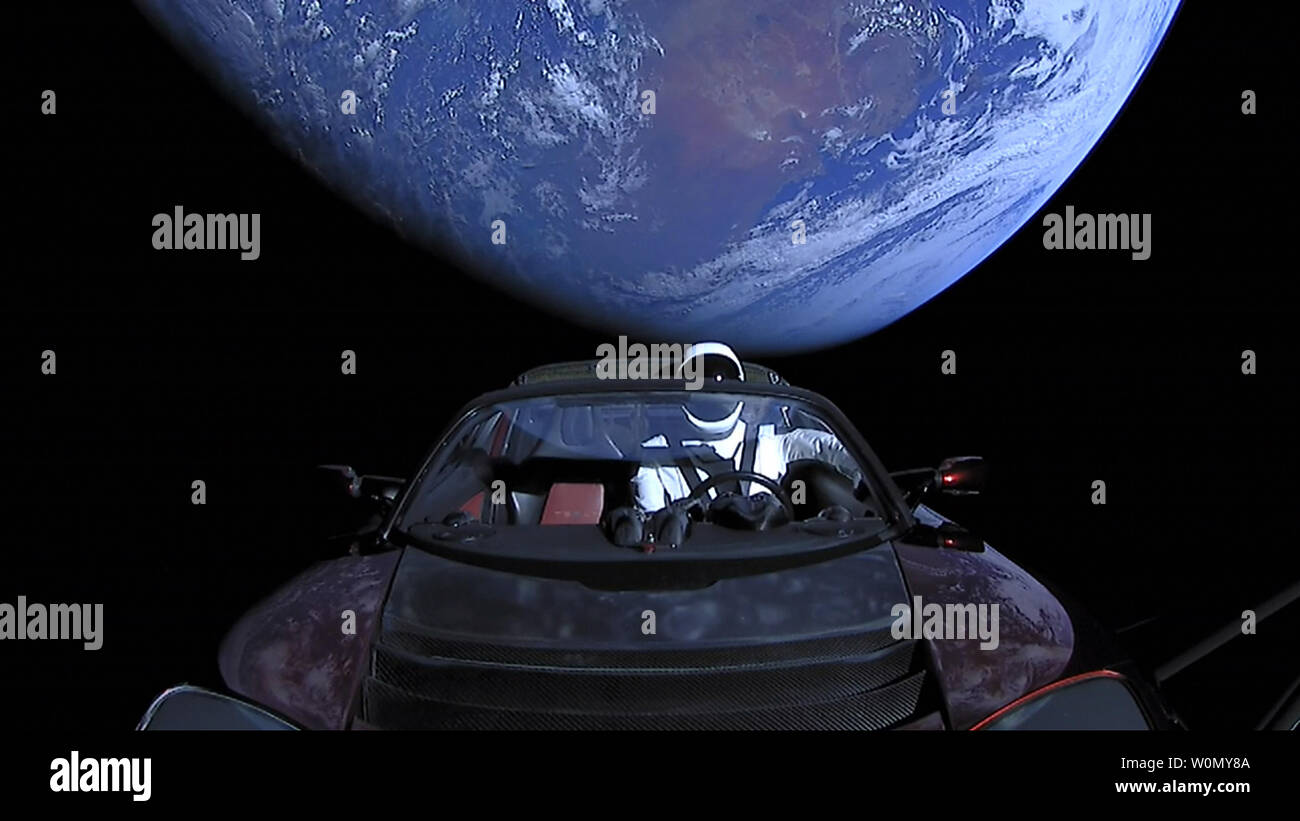Starman is pictured in the driver's seat of SpaceX CEO Elon Musk's ...