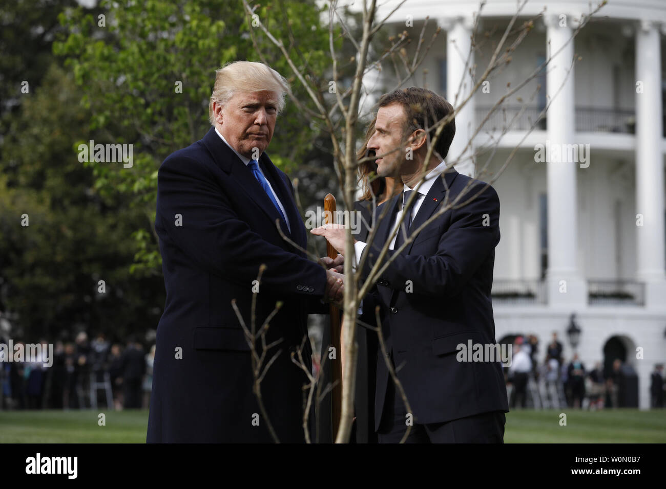 U.S. President Donald Trump and France's president Emmanuel Macron ...
