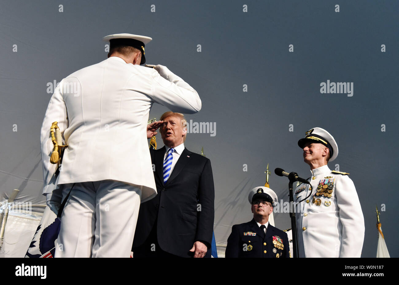 U.S. President Donald Trump participates in the U.S. Coast Guard Change ...
