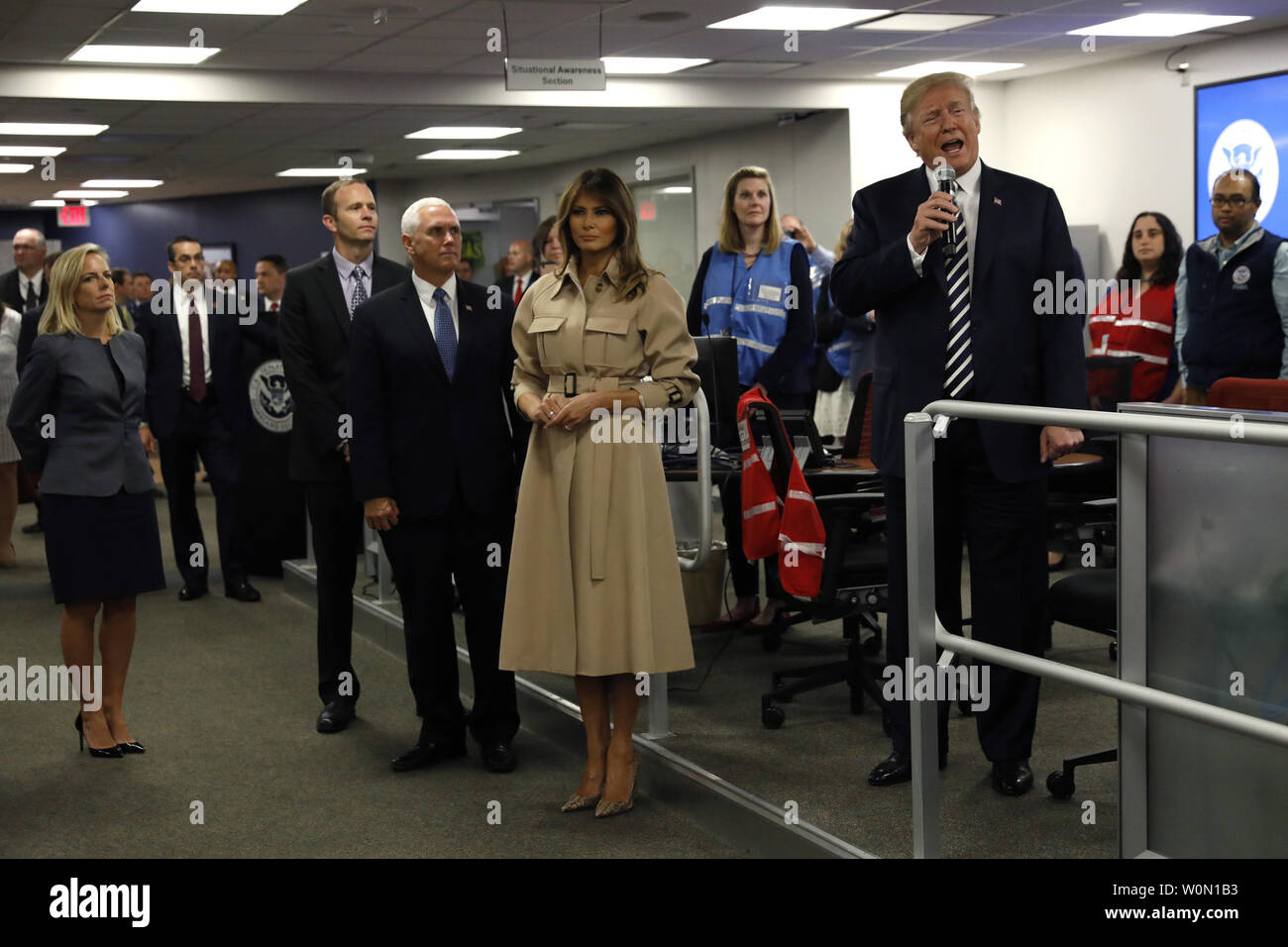 President Donald Trump and First Lady Melania Trump visit the National ...