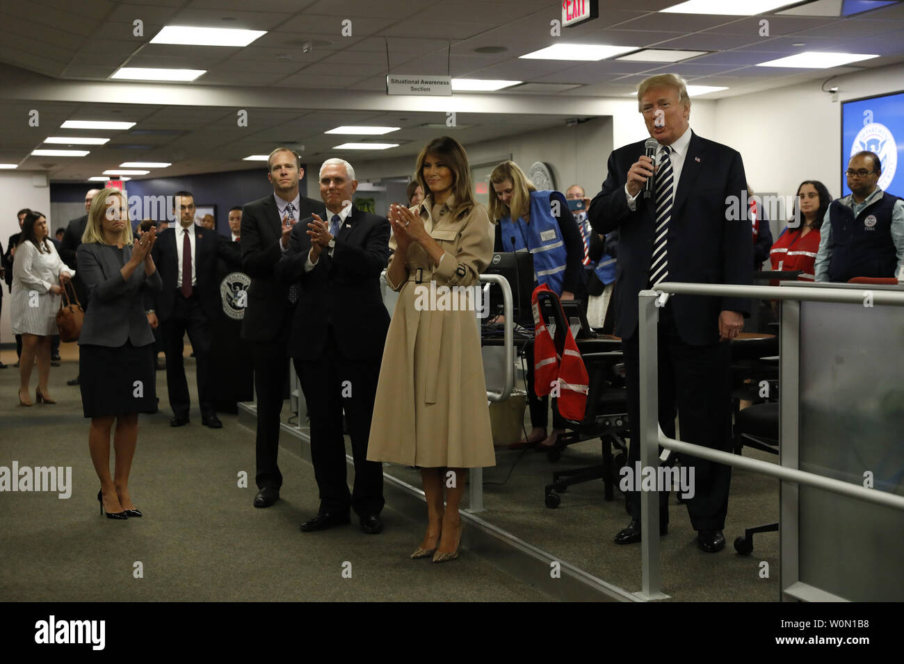 President Donald Trump and First Lady Melania Trump visit the National ...