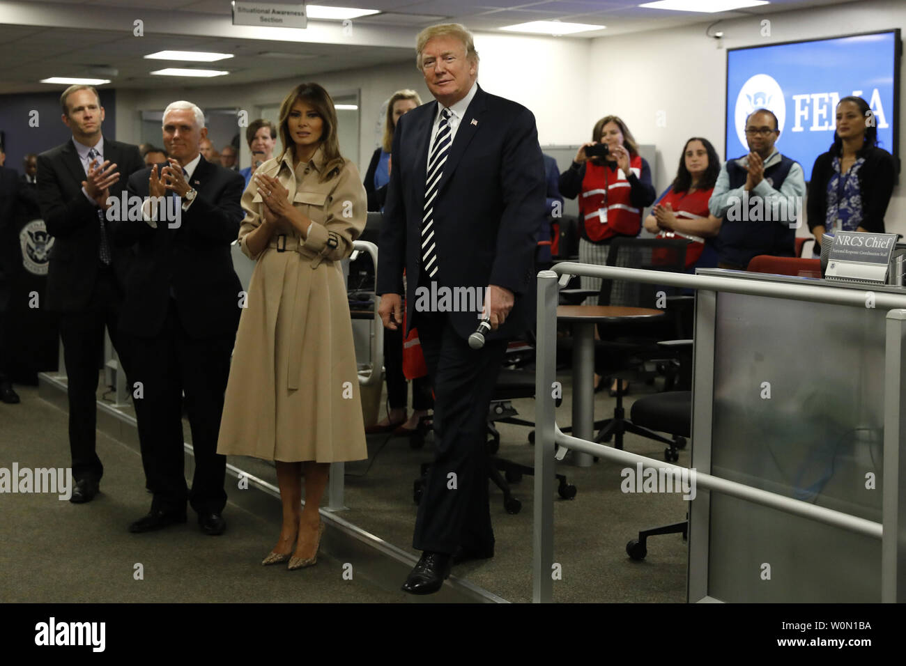 President Donald Trump and First Lady Melania Trump visit the National ...