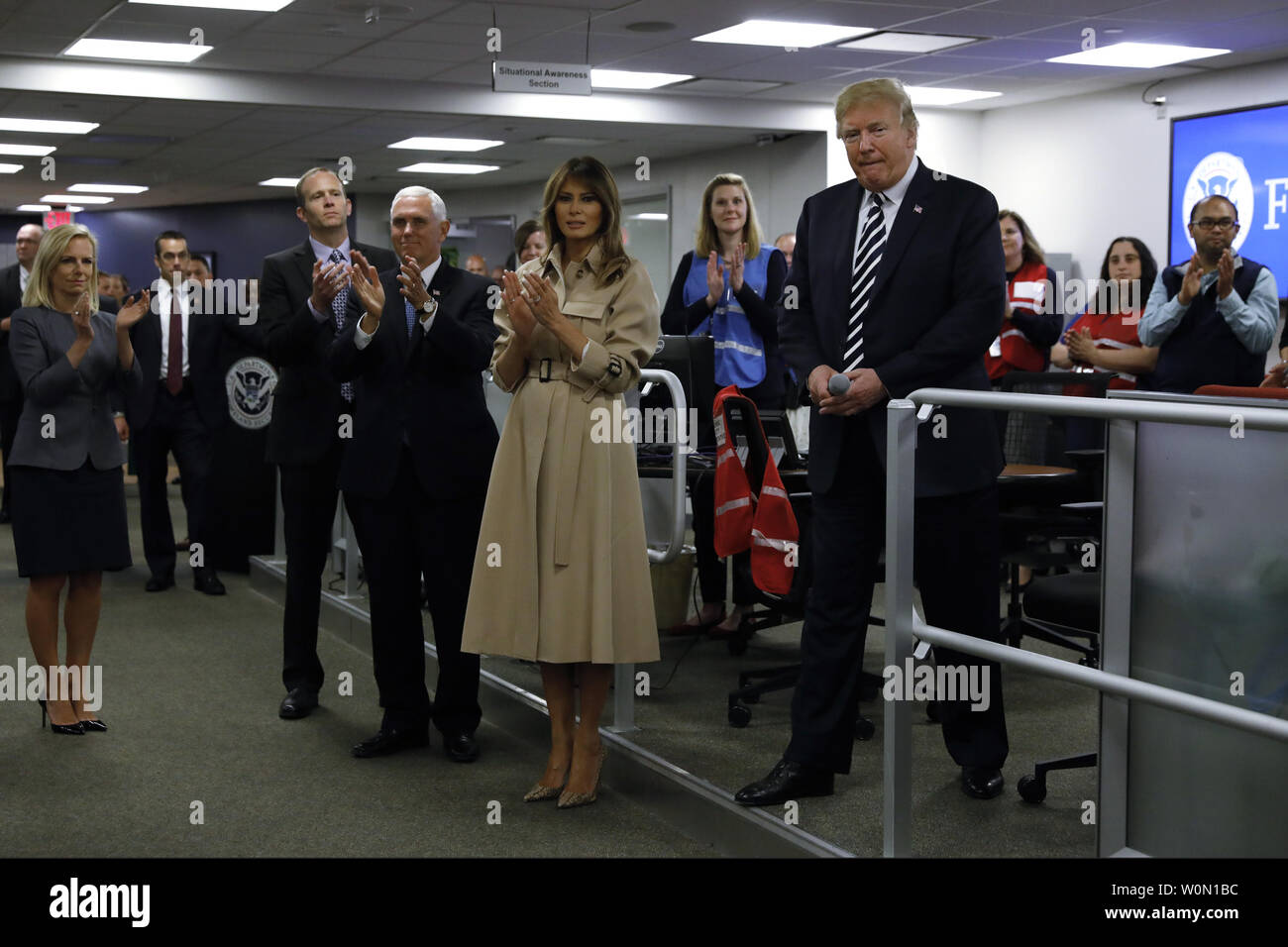 President Donald Trump and First Lady Melania Trump visit the National ...