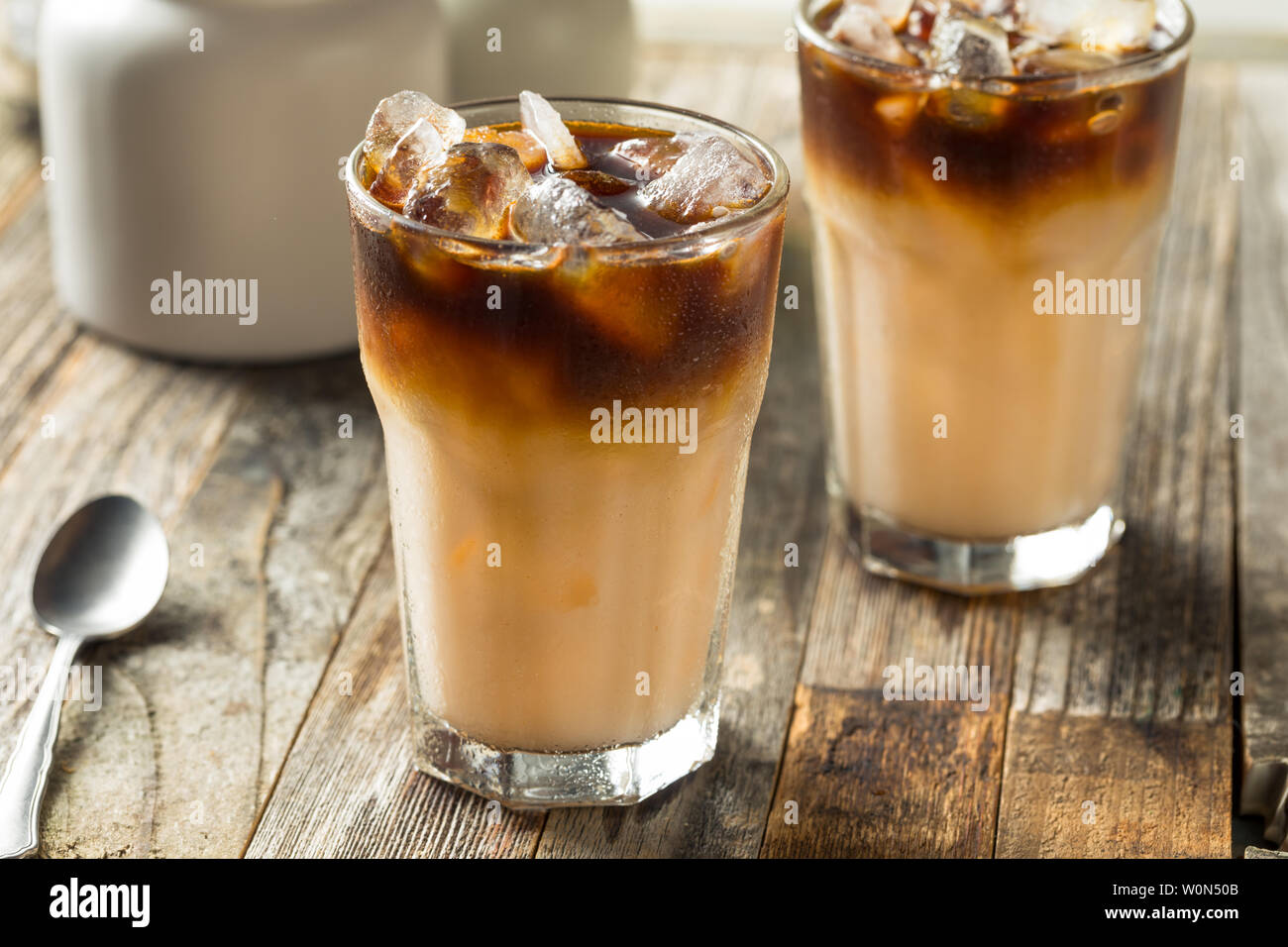Homemade Iced Dirty Horchata Coffee with Espresso Stock Photo - Alamy