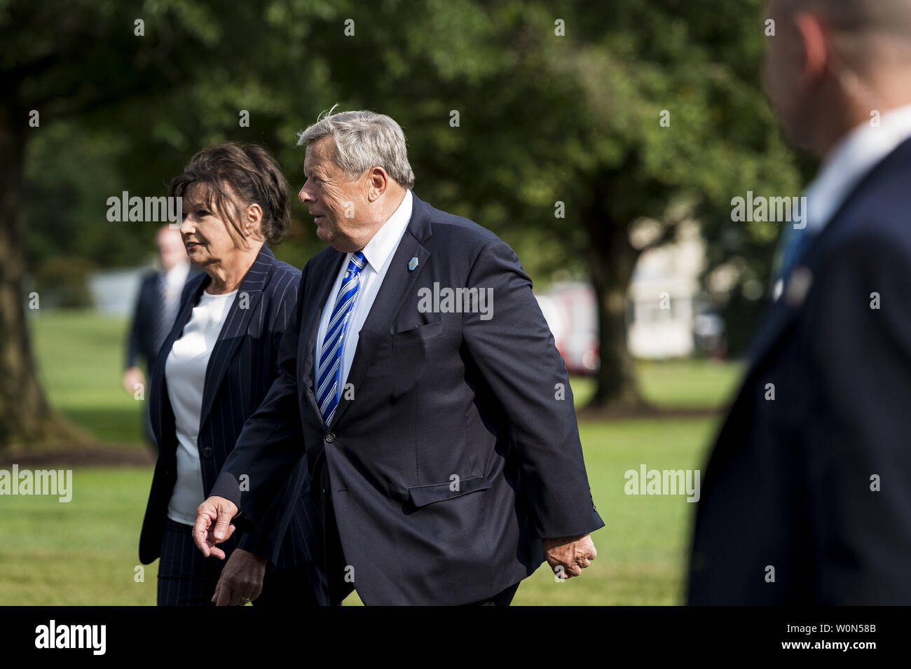 Viktor and Amalija Knavs, parents of First Lady Melania Trump, walk ...