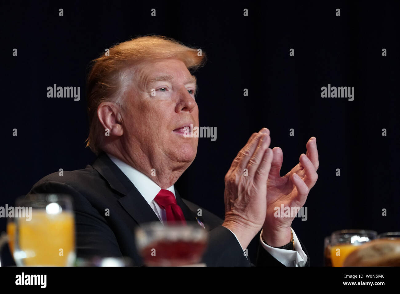 United States President Donald Trump attends the 2019 National Prayer ...