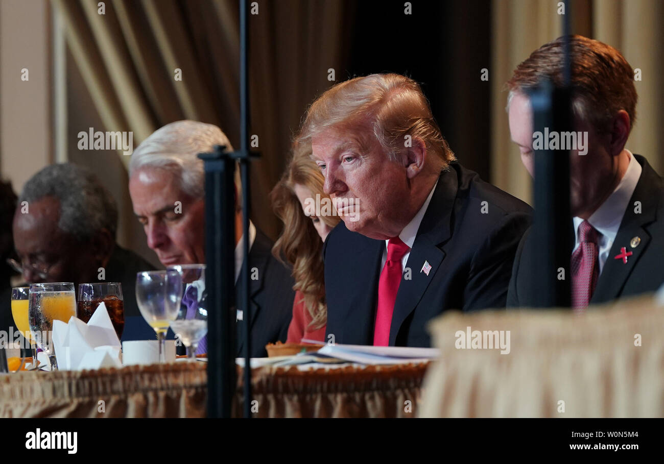 United States President Donald Trump attends the 2019 National Prayer ...